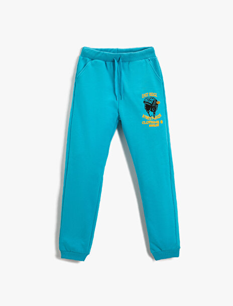 Koton Erkek Çocuk Baskılı Jogger Eşofman Altı Beli Bağcıklı Cepli