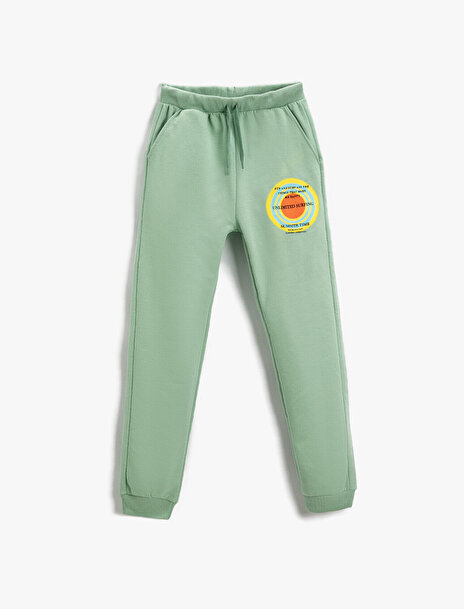 Koton Erkek Çocuk Baskılı Jogger Eşofman Altı Beli Bağcıklı Cepli