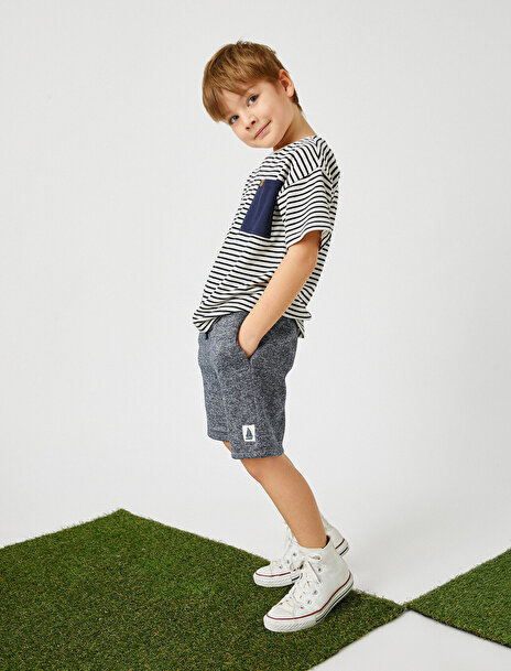 Koton Erkek Çocuk Şort Diz Üstü Beli Lastikli Cepli