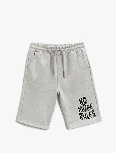 Koton Erkek Çocuk Baskılı Beli Lastikli Şort Diz Üstü Cepli