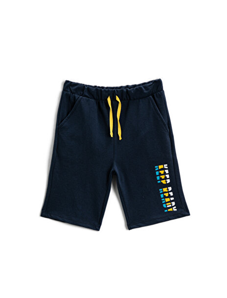 Koton Erkek Çocuk Belden Bağlamalı Şort Cepli Baskı Detaylı