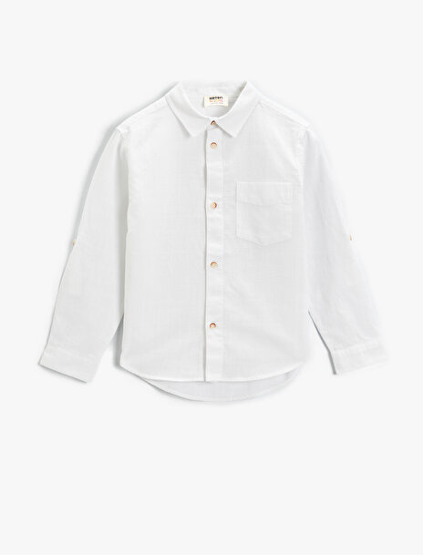 Koton Erkek Çocuk Basic Uzun Kollu Gömlek Cepli