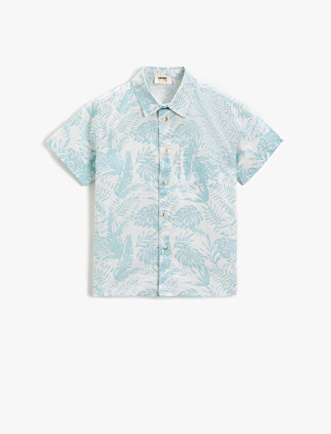 Koton Erkek Çocuk Baskılı Oversize Kısa Kollu Gömlek Pamuklu