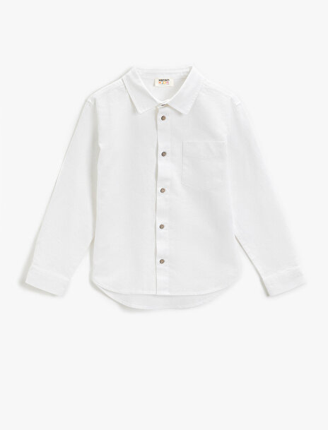 Koton Erkek Çocuk Uzun Kollu Keten Gömlek Cepli