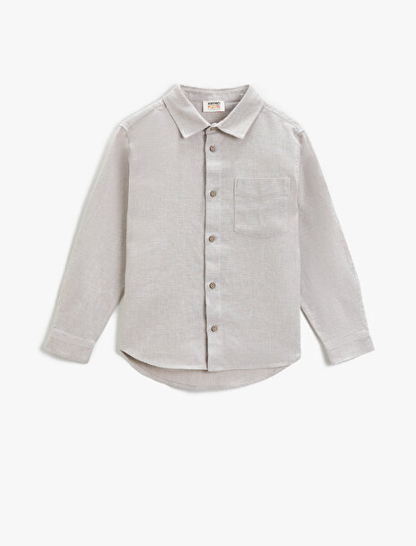 Koton Erkek Çocuk Uzun Kollu Keten Gömlek