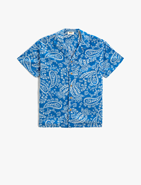 Koton Erkek Çocuk Desenli Kısa Kollu Gömlek Cepli Koton Erkek Çocuk Desenli Kısa Kollu Gömlek Cepli