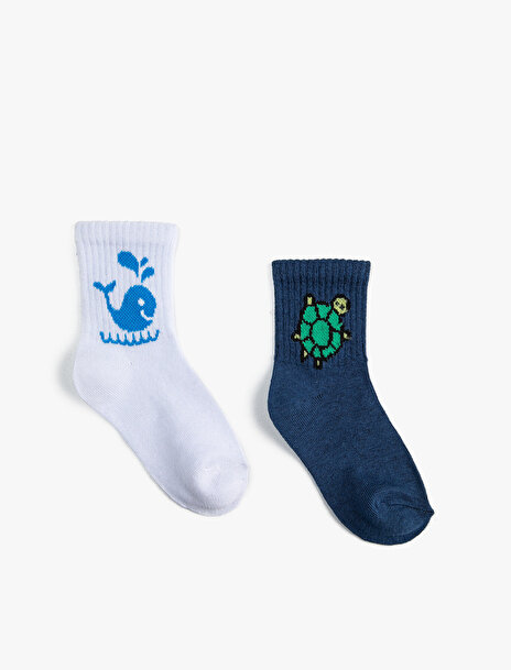 Koton Erkek Çocuk 2'li Baskılı Çorap Seti