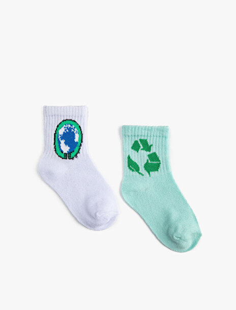 Koton Erkek Çocuk 2'li Baskılı Çorap Seti