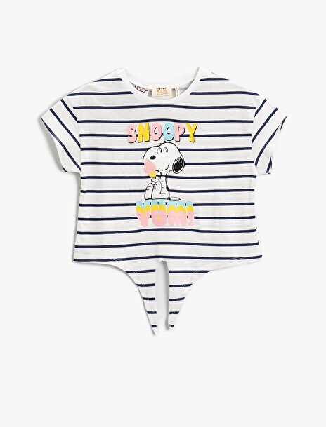 Koton Kız Çocuk Çizgili Snoopy Lisanslı Baskılı Kısa Kollu Tişört Pamuklu Koton Kız Çocuk Çizgili Snoopy Lisanslı Baskılı Kısa Kollu Tişört Pamuklu
