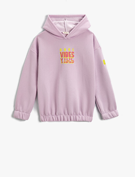 Koton Kız Çocuk Slogan Baskılı Kapüşonlu Sweatshirt Uzun Kollu Koton Kız Çocuk Slogan Baskılı Kapüşonlu Sweatshirt Uzun Kollu
