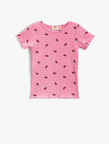 Koton Kız Çocuk Karpuz Baskılı Kısa Kollu Tişört Pamuklu Koton Kız Çocuk Karpuz Baskılı Kısa Kollu Tişört Pamuklu