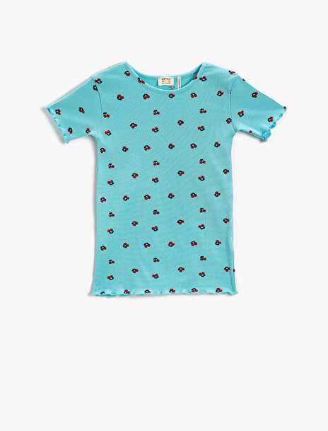 Koton Kız Çocuk Kiraz Baskılı Kısa Kollu Tişört