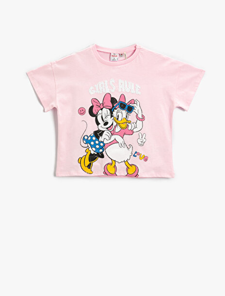 Koton Kız Çocuk Minnie Mouse ve Daisy Duck Baskılı Lisanslı Kısa Kollu Tişört