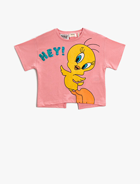 Koton Kız Çocuk Tweety Baskılı Crop Tişört Lisanslı Kısa Kollu Pamuklu Koton Kız Çocuk Tweety Baskılı Crop Tişört Lisanslı Kısa Kollu Pamuklu
