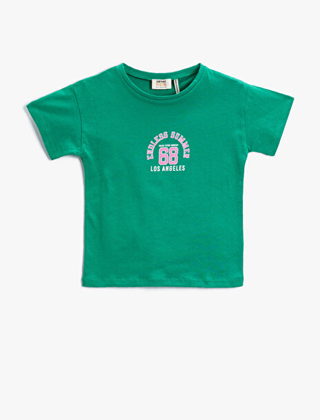 Koton Kız Çocuk Şehir Baskılı Kısa Kollu Tişört Pamuklu