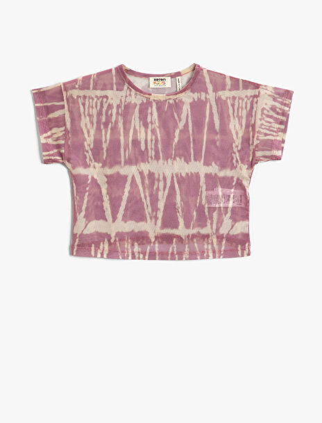 Koton Kız Çocuk Batik Desenli Kısa Kollu Crop Tişört Koton Kız Çocuk Batik Desenli Kısa Kollu Crop Tişört
