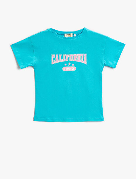 Koton Kız Çocuk Şehir Baskılı Kısa Kollu Tişört Pamuklu