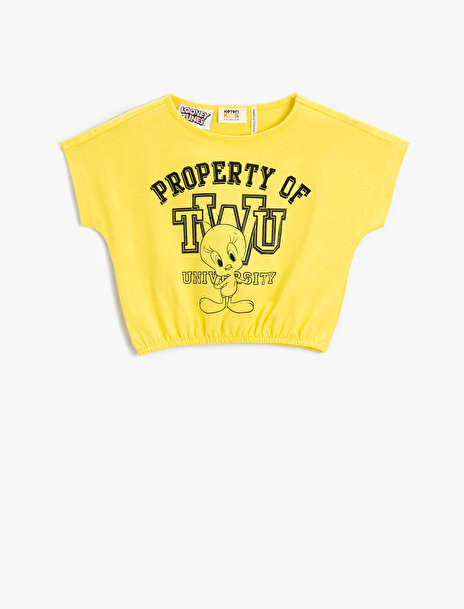 Koton Kız Çocuk Tweety Baskılı Beli Lastikli  Crop Tişört Lisanslı Pamuklu Koton Kız Çocuk Tweety Baskılı Beli Lastikli  Crop Tişört Lisanslı Pamuklu