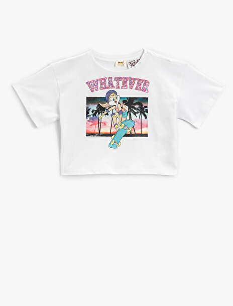 Koton Kız Çocuk Lola Bunny Baskılı Pul Payetli Crop Lisanslı Kısa Kollu Tişört Pamuklu Koton Kız Çocuk Lola Bunny Baskılı Pul Payetli Crop Lisanslı Kısa Kollu Tişört Pamuklu