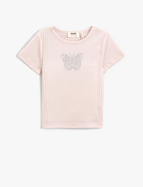 Koton Kız Çocuk Kelebek Baskılı Kısa Kollu Tişört