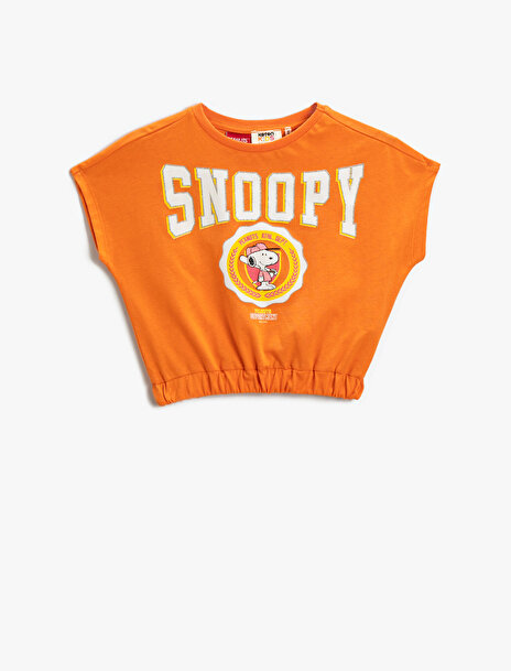 Koton Kız Çocuk Snoopy Baskılı Crop Tişört Lisanslı Beli Lastikli Pamuklu Koton Kız Çocuk Snoopy Baskılı Crop Tişört Lisanslı Beli Lastikli Pamuklu