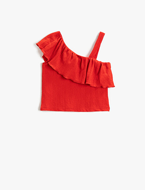 Koton Kız Çocuk Tek Omuzlu Fırfırlı Üst Koton Kız Çocuk Tek Omuzlu Fırfırlı Üst
