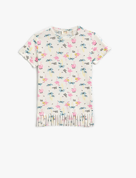 Koton Kız Çocuk Flamingo Baskılı Tişört Kısa Kollu Bisiklet Yaka Pamuklu Koton Kız Çocuk Flamingo Baskılı Tişört Kısa Kollu Bisiklet Yaka Pamuklu