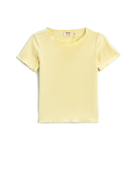 Koton Kız Çocuk Basic Tişört Kısa Kollu Fitilli Pamuklu Koton Kız Çocuk Basic Tişört Kısa Kollu Fitilli Pamuklu