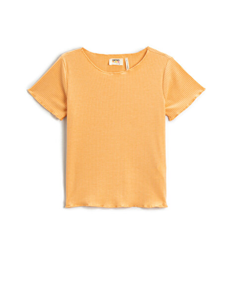 Koton Kız Çocuk Basic Tişört Kısa Kollu Fitilli Pamuklu Koton Kız Çocuk Basic Tişört Kısa Kollu Fitilli Pamuklu