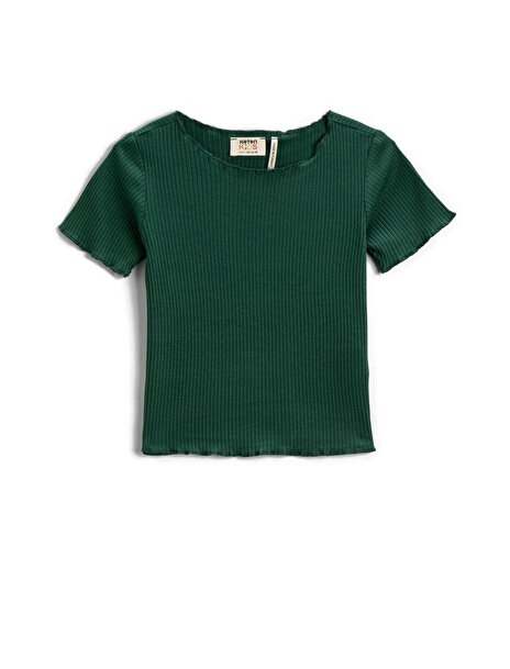 Koton Kız Çocuk Basic Tişört Kısa Kollu Fitilli Pamuklu Koton Kız Çocuk Basic Tişört Kısa Kollu Fitilli Pamuklu