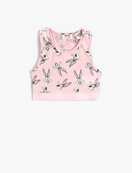 Koton Kız Çocuk Bugs Bunny Baskılı Atlet Crop Lisanslı Pamuklu