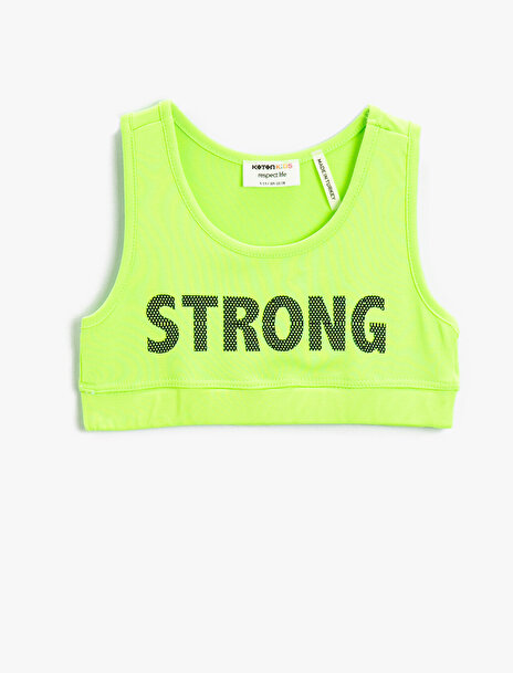 Koton Kız Çocuk Slogan Baskılı Crop Spor Atlet