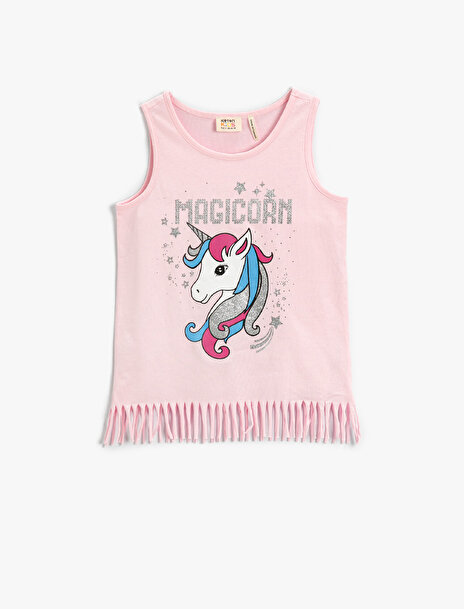 Koton Kız Çocuk Unicorn Baskılı Püsküllü Atlet Pamuklu Koton Kız Çocuk Unicorn Baskılı Püsküllü Atlet Pamuklu