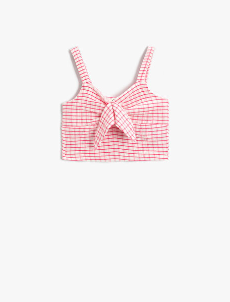 Koton Kız Çocuk Kalp Yaka Fiyonklu Crop Atlet Ekose Koton Kız Çocuk Kalp Yaka Fiyonklu Crop Atlet Ekose