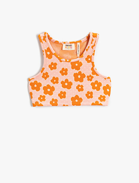 Koton Kız Çocuk Çiçek Baskılı Halter Yaka Crop Atlet Koton Kız Çocuk Çiçek Baskılı Halter Yaka Crop Atlet