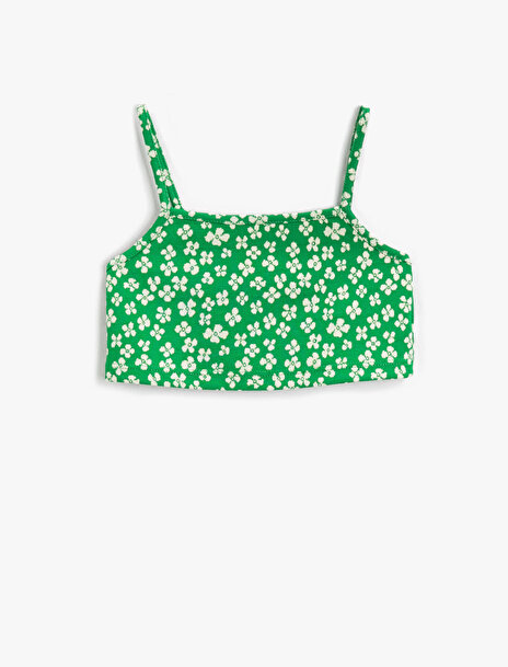 Koton Kız Çocuk Çiçekli Crop Atlet İnce Askılı