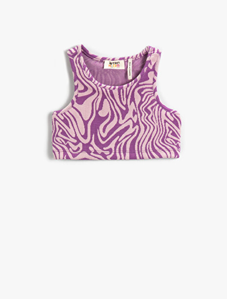 Koton Kız Çocuk Desenli Halter Yaka Crop Atlet