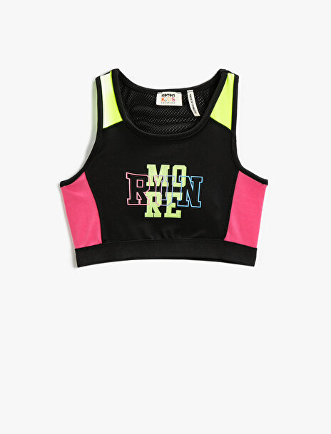 Koton Kız Çocuk Crop Spor Üst Baskılı