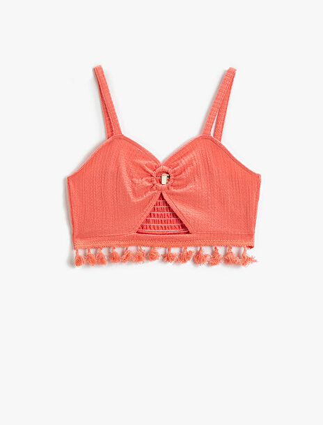 Koton Kız Çocuk Crop Üst Püsküllü Pencere Detaylı Koton Kız Çocuk Crop Üst Püsküllü Pencere Detaylı