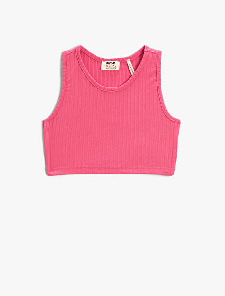 Koton Kız Çocuk Crop Atlet Bisiklet Yaka Fitilli