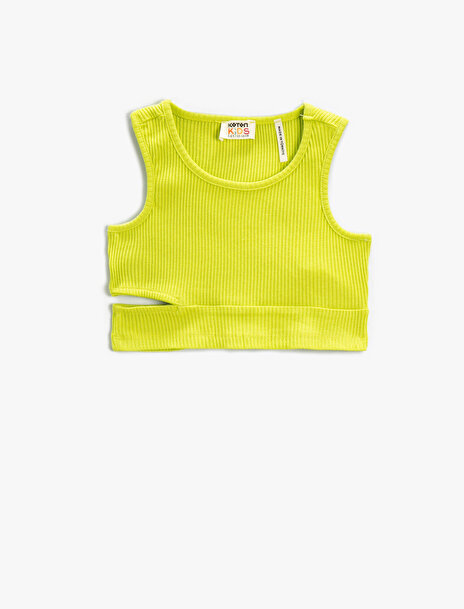 Koton Kız Çocuk Crop Üst Kolsuz Pencere Detaylı Pamuklu