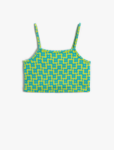 Koton Kız Çocuk Çiçek Desenli Crop Üst İnce Askılı