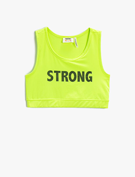 Koton Kız Çocuk Crop Spor Üst Baskılı