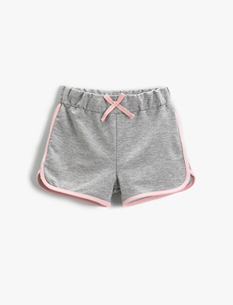 Koton Kız Çocuk Fiyonklu Şeritli Şort Pamuklu