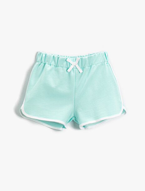 Koton Kız Çocuk Fiyonklu Şeritli Şort Pamuklu