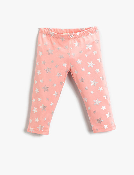 Koton Kız Çocuk Parlak Star Baskılı Diz Boyu Tayt Pamuklu Koton Kız Çocuk Parlak Star Baskılı Diz Boyu Tayt Pamuklu