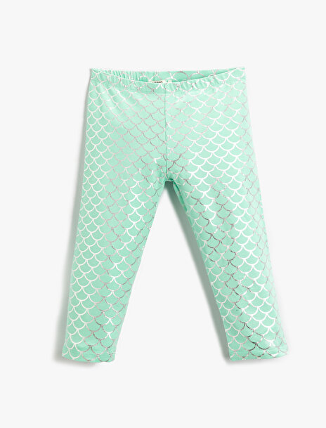 Koton Kız Çocuk Parlak Desenli Kapri Tayt Pamuklu Koton Kız Çocuk Parlak Desenli Kapri Tayt Pamuklu