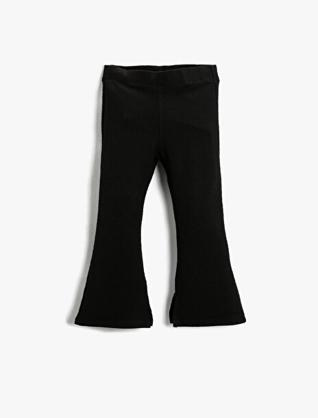 Koton Kız Çocuk İspanyol Paça Pantolon Paçası Yırtmaç Detaylı