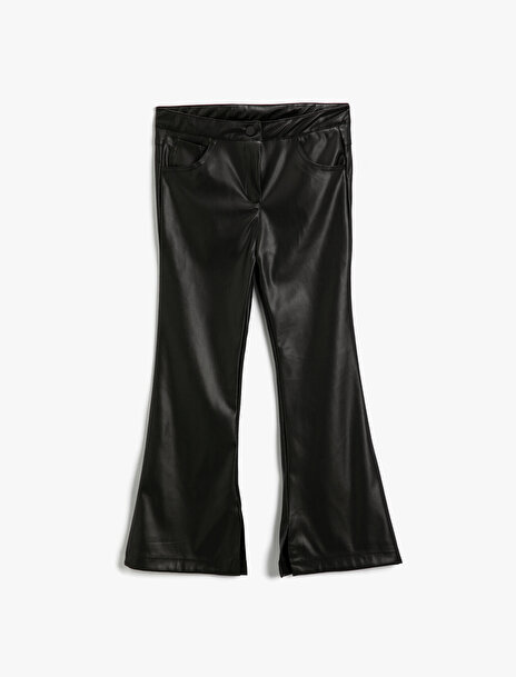 Koton Kız Çocuk Suni Deri İspanyol Paça Pantolon