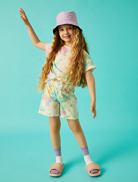 Koton Kız Çocuk Batik Desenli Şort Pamuklu